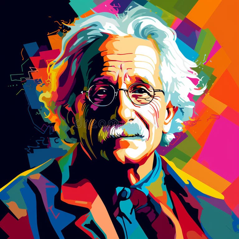 Albert Enstein Wpap Style Generative AI Stock Illustration ...