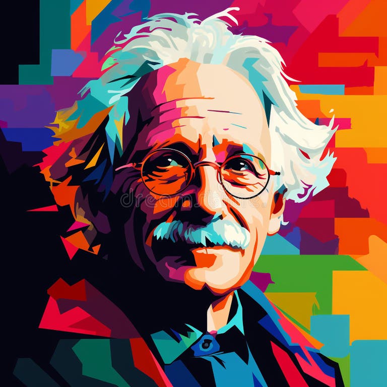 Albert Enstein Wpap Style Generative AI Stock Illustration ...