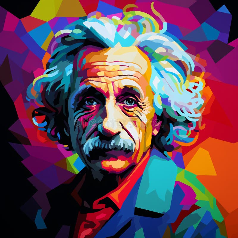 Albert Enstein Wpap Style Generative AI Stock Illustration ...