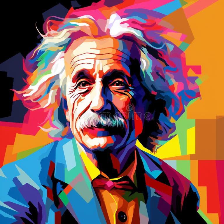 Albert Enstein Wpap Style Generative AI Stock Illustration ...