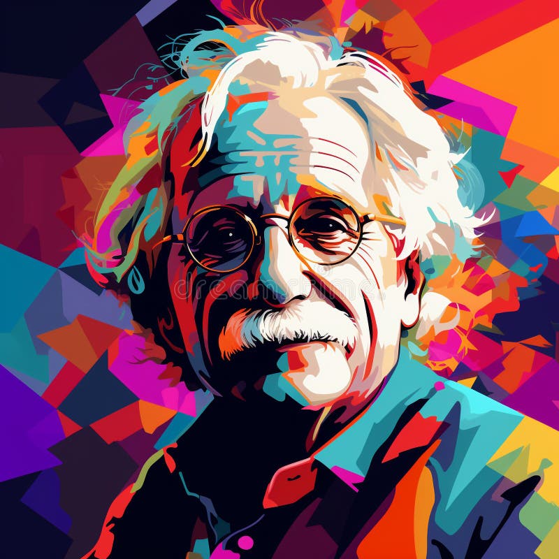 Albert Enstein Wpap Style Generative AI Stock Illustration ...