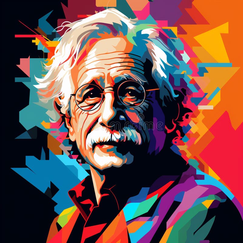 Albert Enstein Wpap Style Generative AI Stock Illustration ...