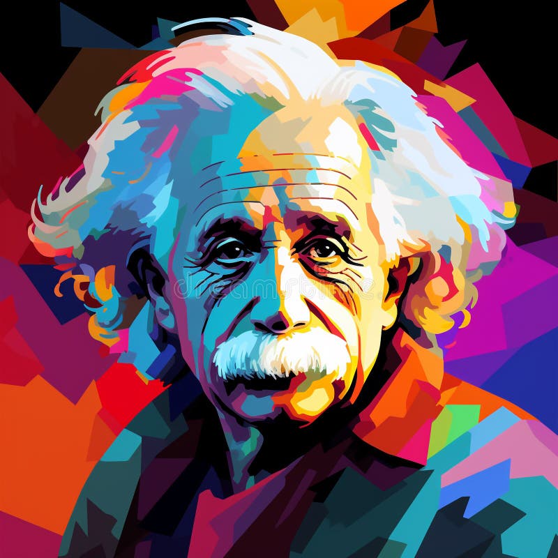 Albert Enstein Wpap Style Generative AI Stock Illustration ...