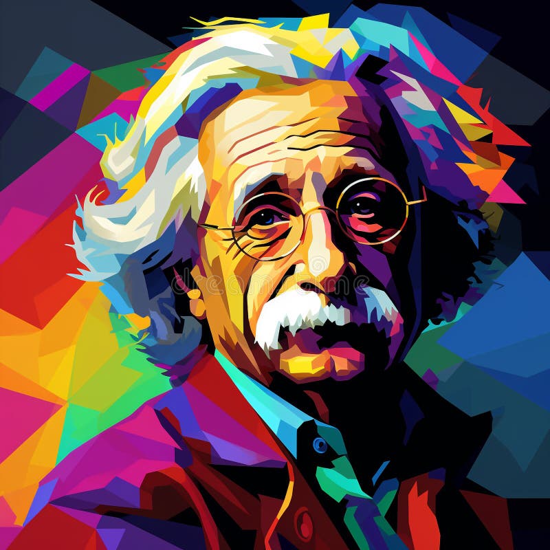 Albert Enstein Wpap Style Generative AI Stock Illustration ...