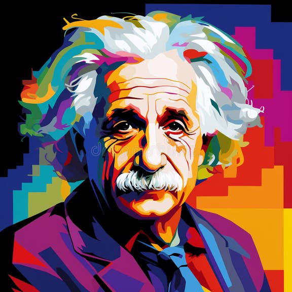 Albert Enstein Wpap Style Generative AI Stock Illustration ...