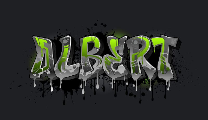Albert Graffiti Name Design Stock Illustration - Illustration of ...