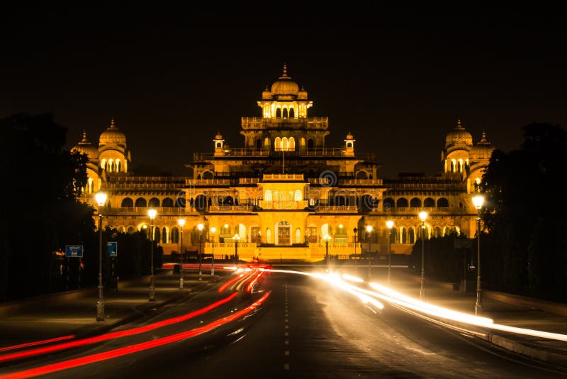 Albert Hall Museum with LIght Trails Stock Image - Image of jaipur ...