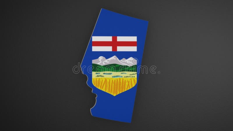 Alberta - Canada Province Border Map Intro Stock Video - Video of ...