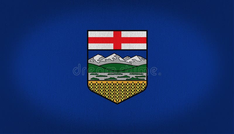 Alberta Flag. Waving Flag of Alberta Province, Canada Stock ...