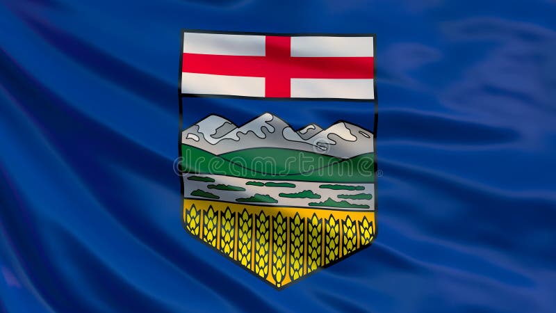 Alberta Flag. Waving Flag of Alberta Province, Canada Stock Illustration - Illustration of silk ...