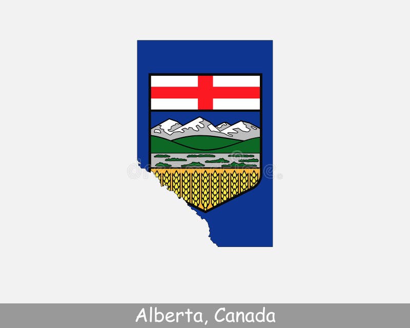 Alberta Map Flag. Map of Alberta, Canada with the Territory Flag of ...