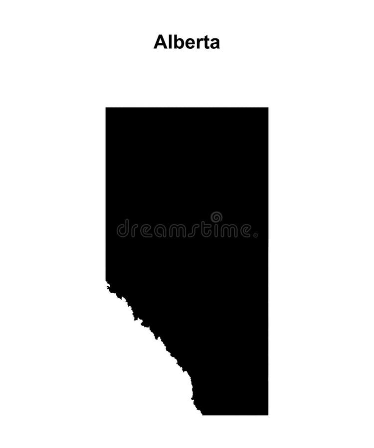 Alberta outline map stock illustration. Illustration of shape - 360404463