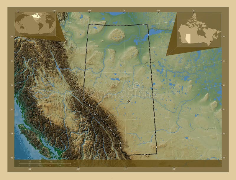 Alberta, Canada. Physical. Capital Stock Illustration - Illustration of world, contour: 257976908