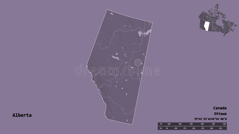Alberta, Province of Canada, Zoomed. Administrative Stock Illustration ...