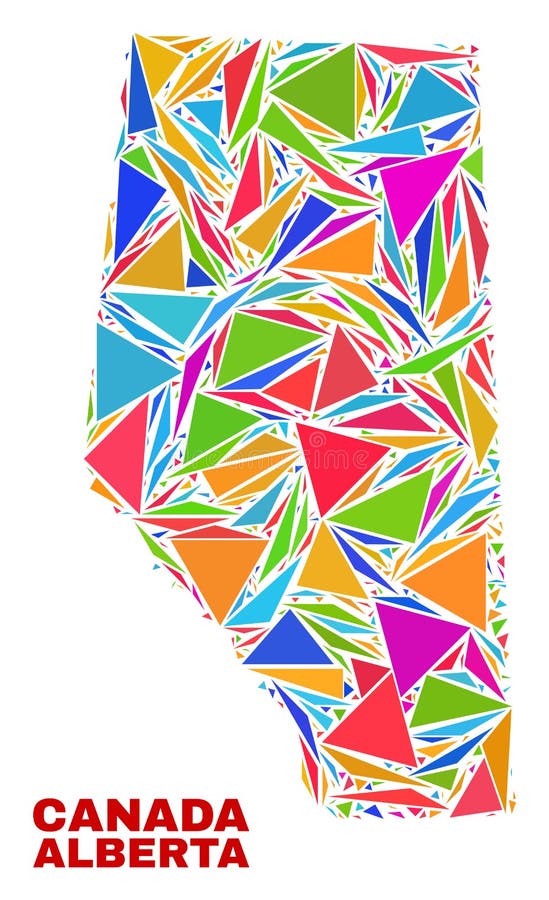 Alberta Province Map - Mosaic of Color Triangles Stock Vector ...