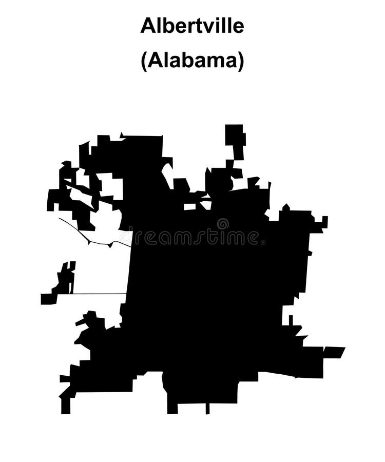 Albertville outline map stock vector. Illustration of border - 357147043