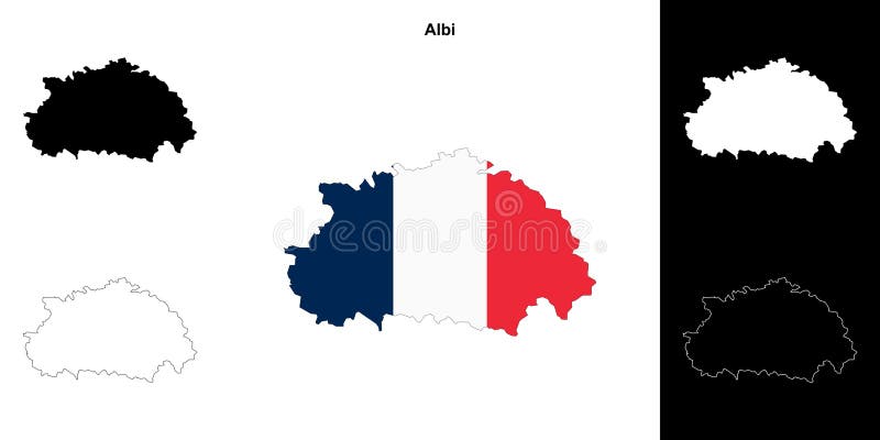 Albi outline map stock vector. Illustration of silhouette - 361894072