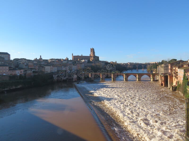 Albi River Medieval City Bridges Beautiful Ancient Cathedral Monuments ...