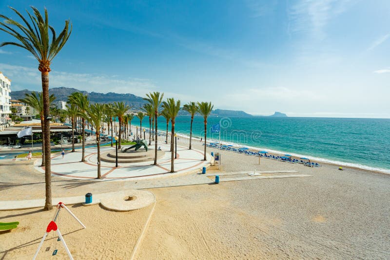 Albir Beach View, Costa Blanca, Spain Stock Image - Image of albir ...