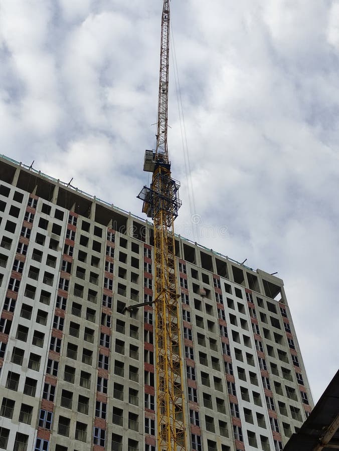 Albizia tower apartment stock image. Image of towercrane - 270549347