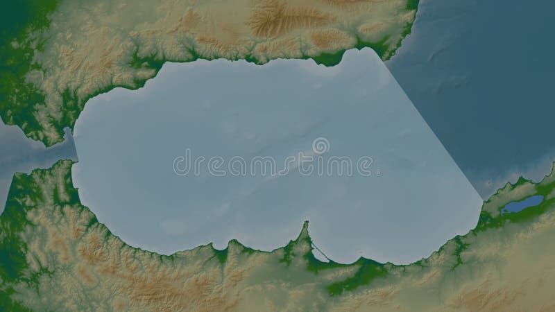 Alboran Sea Highlighted. Physical Map Stock Illustration - Illustration ...