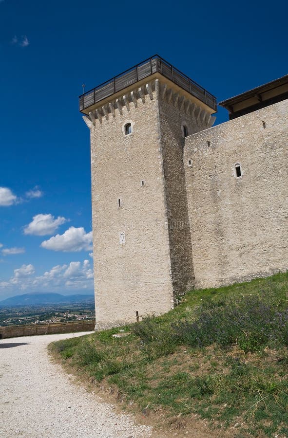 Albornoz Fortress. Spoleto. Umbria Stock Photo - Image of crenellated ...