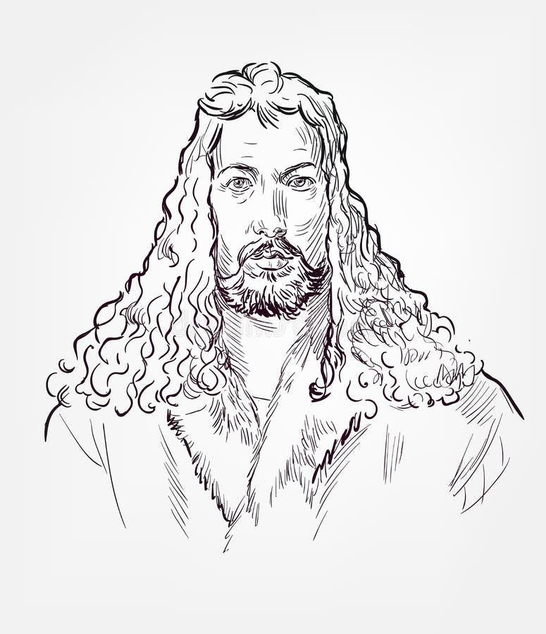 Albrecht Durer Vector Sketch Style Portrait Stock Illustration ...