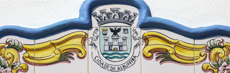 Albufeira-Wappen in Portugal Stockbild - Bild von bezirk, portugal ...