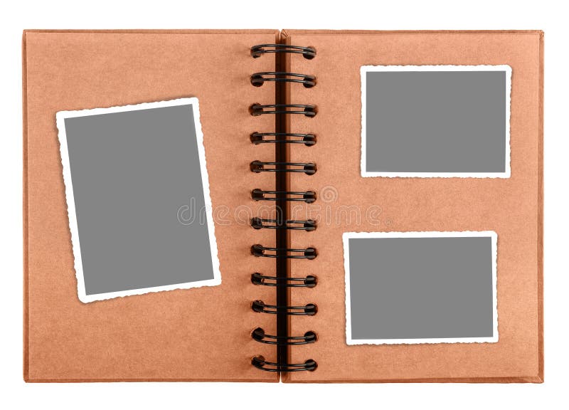Album with Blank Photo Frames Stock Photo - Image of brown, classic ...