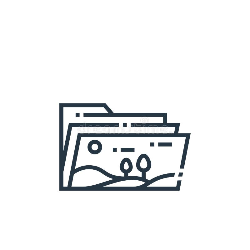 Album Folder Icon Vector Design Template. Editable Stroke Stock Vector ...