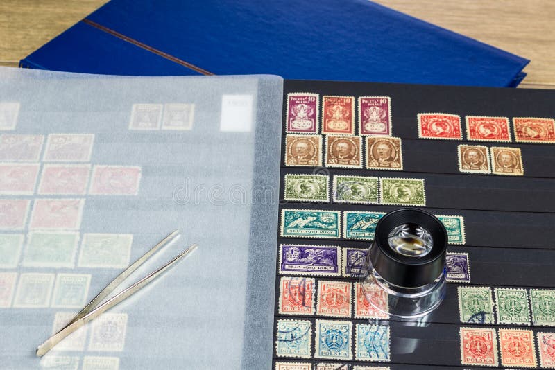 Album with postage stamps editorial stock photo. Image of cloves ...