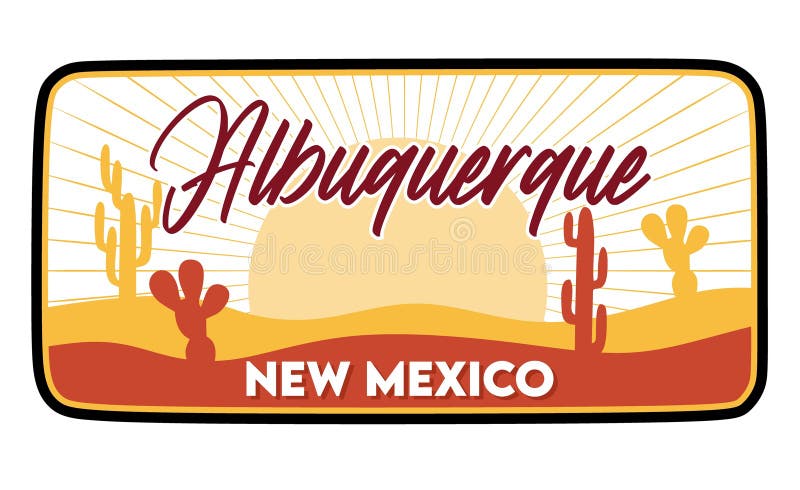 Albuquerque New Mexico with a Beautiful Backdrop Stock Vector ...