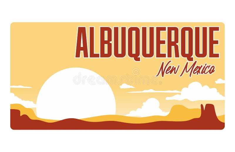 Albuquerque New Mexico with a Beautiful Backdrop Stock Vector ...