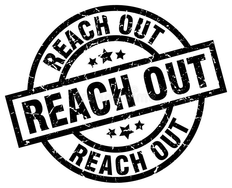 Alcance para fora o selo ilustração do vetor. Ilustração de colheita ...