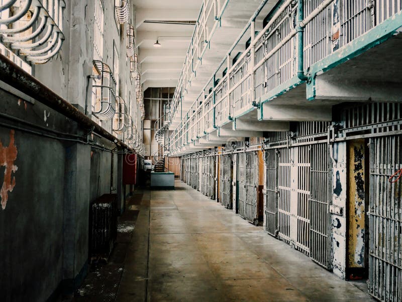 Alcatraz cells at night stock photo. Image of vacation - 24081288