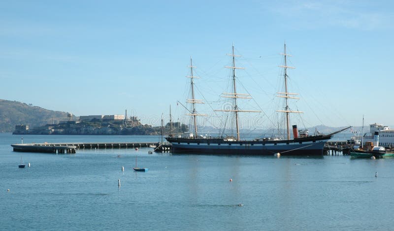 Alcatraz Island & Sailing Ship Picture. Image: 1369780