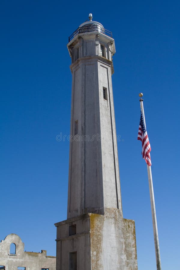 Alcatraz Lighthouse Tower stock image. Image of travel - 5218227