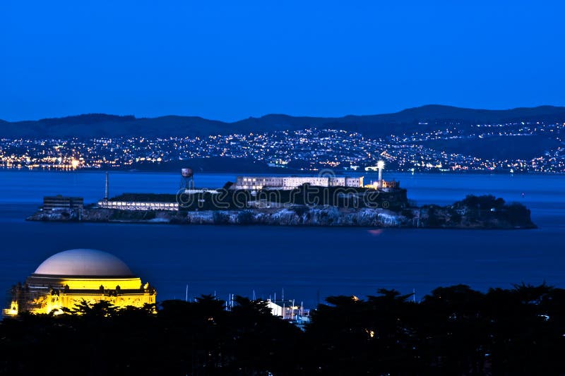 Alcatraz at night stock photo. Image of francisco, penetentiary - 4663418