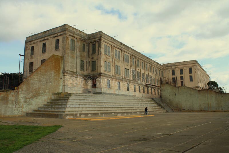 Alcatraz Prision Yard and Building Stock Photo - Image of gate, rock ...
