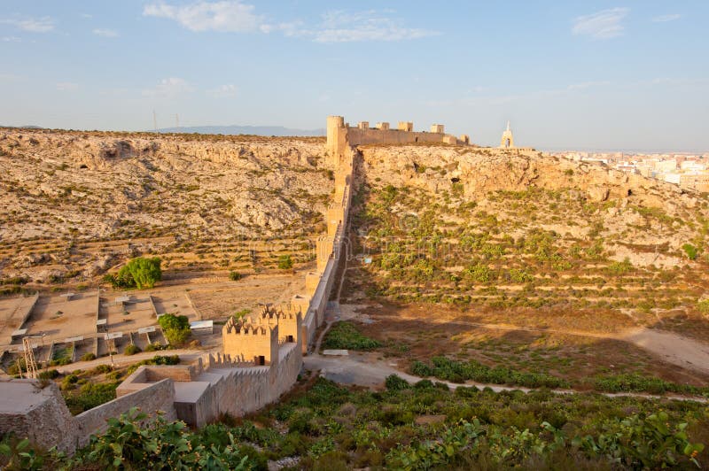 Alcazaba, Ancient Muslim Fortress in Almeria Stock Image - Image of ...