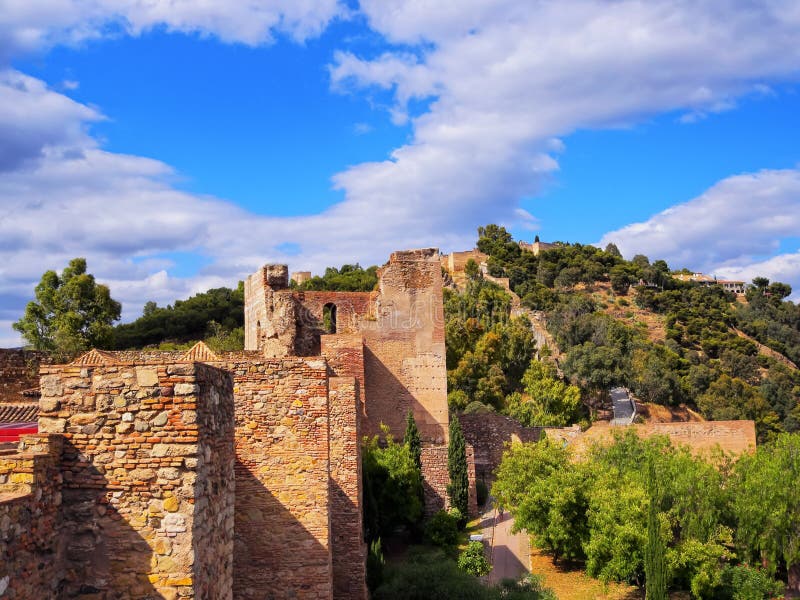 Alcazaba in Malaga, Spain stock photo. Image of fortification - 34605632