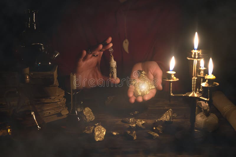 Alchemist. stock photo. Image of hermetic, mystic, showing - 139257906