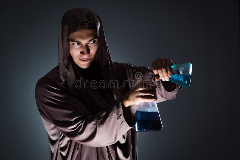 The Alchemist Doing Experiments in Alchemy Concept Stock Image - Image ...