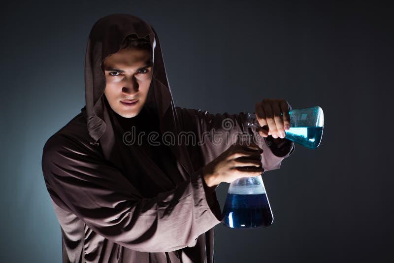 The Alchemist Doing Experiments in Alchemy Concept Stock Photo - Image ...