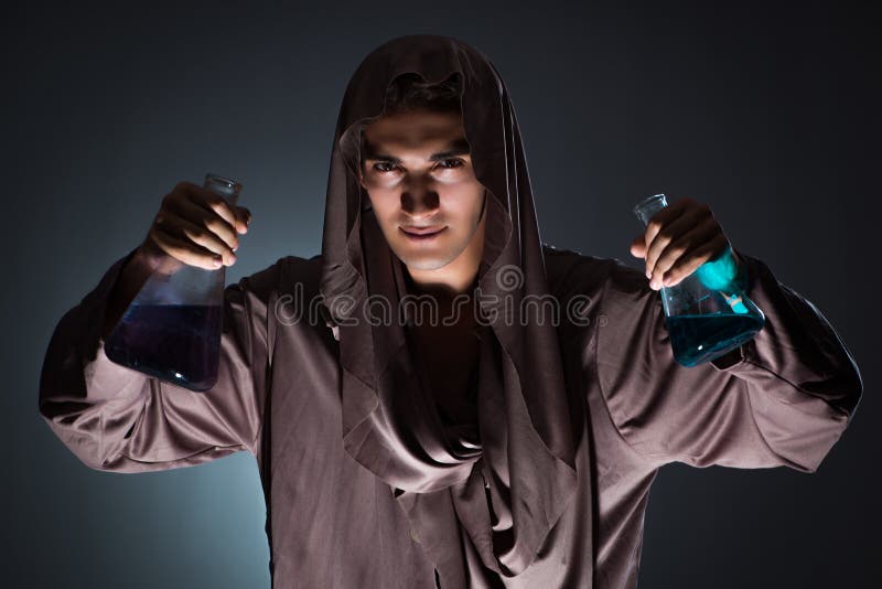 The Alchemist Doing Experiments in Alchemy Concept Stock Photo - Image ...