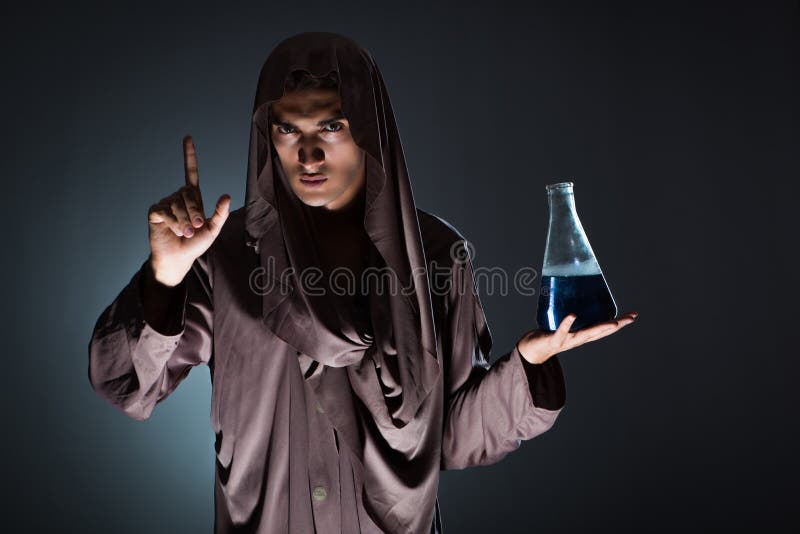 The Alchemist Doing Experiments in Alchemy Concept Stock Photo - Image ...