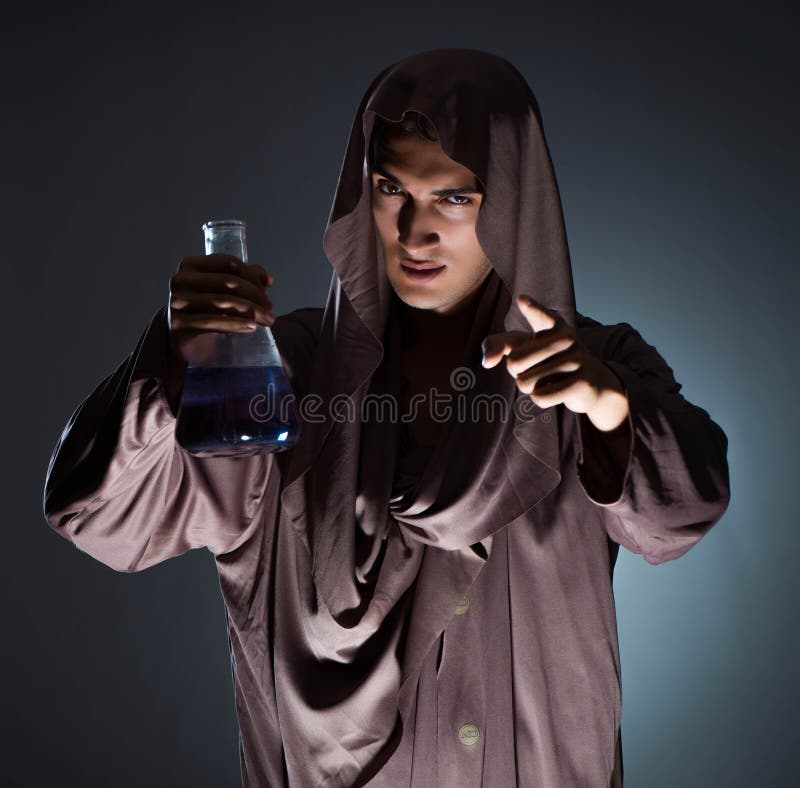 Alchemist Doing Experiments in Alchemy Concept Stock Photo - Image of ...