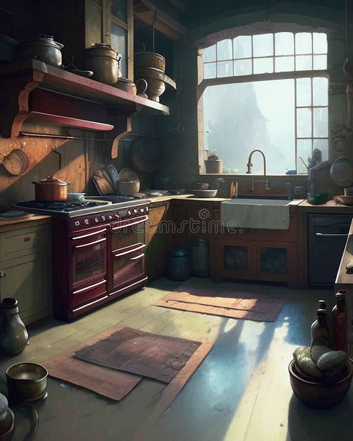 Alchemist Kitchen, Magic and Poisons Stock Illustration - Illustration ...
