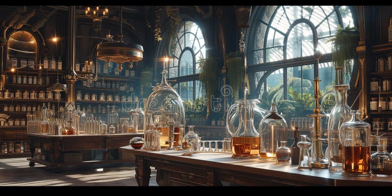 Alchemist Medieval Laboratory Stock Image - Image of vintage ...