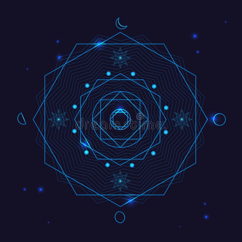 Alchemy Geometry Symbol Thin Line. Vector Stock Vector - Illustration ...